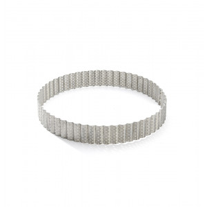 Perforated fluted stainless steel tart ring Ø20cm - de Buyer
