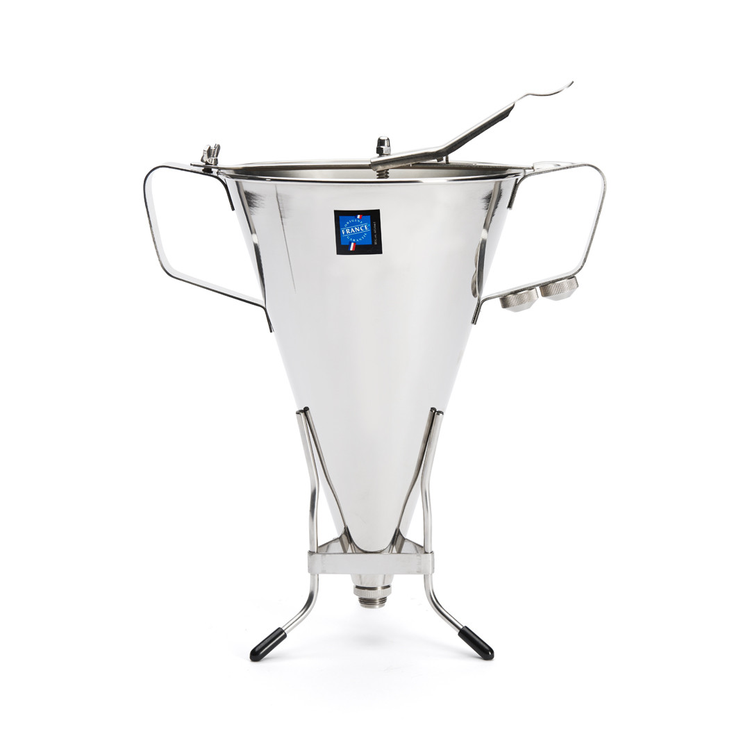 Stainless steel piston funnel KWIK MAX 3,3L with stand - de Buyer