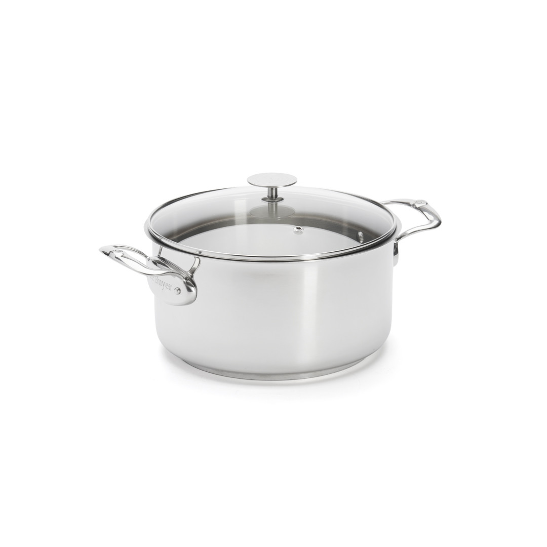 Faitout en inox avec couvercle en verre MILADY Ø24cm - de Buyer